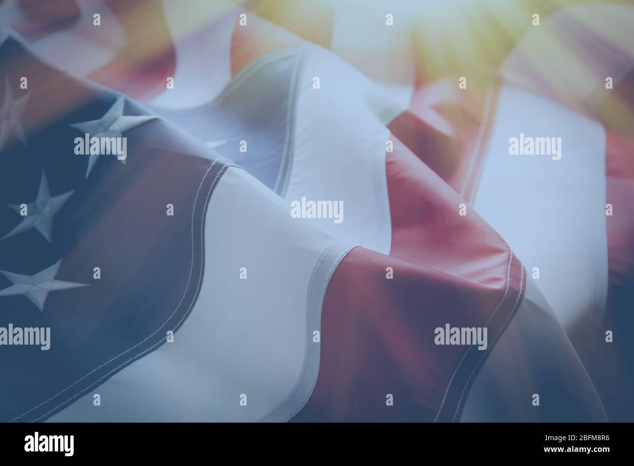 American flag background with sunlight Stock Photo - Alamy