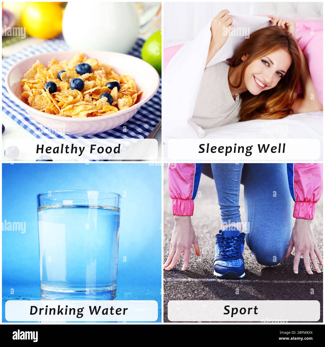 Collage of healthy lifestyle Stock Photo - Alamy