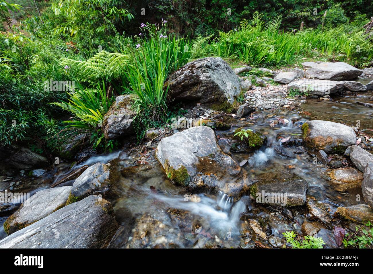 Waterfall. Jibi, Himachal Pradesh Stock Photo - Alamy