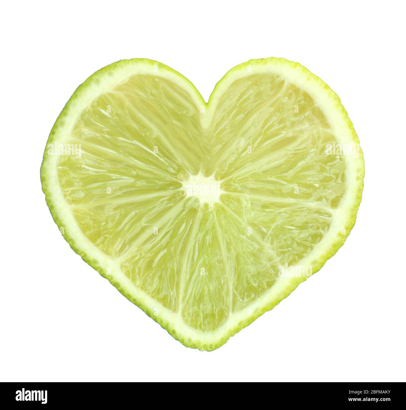 Slice of fresh lime in heart shape, isolated on white Stock Photo - Alamy