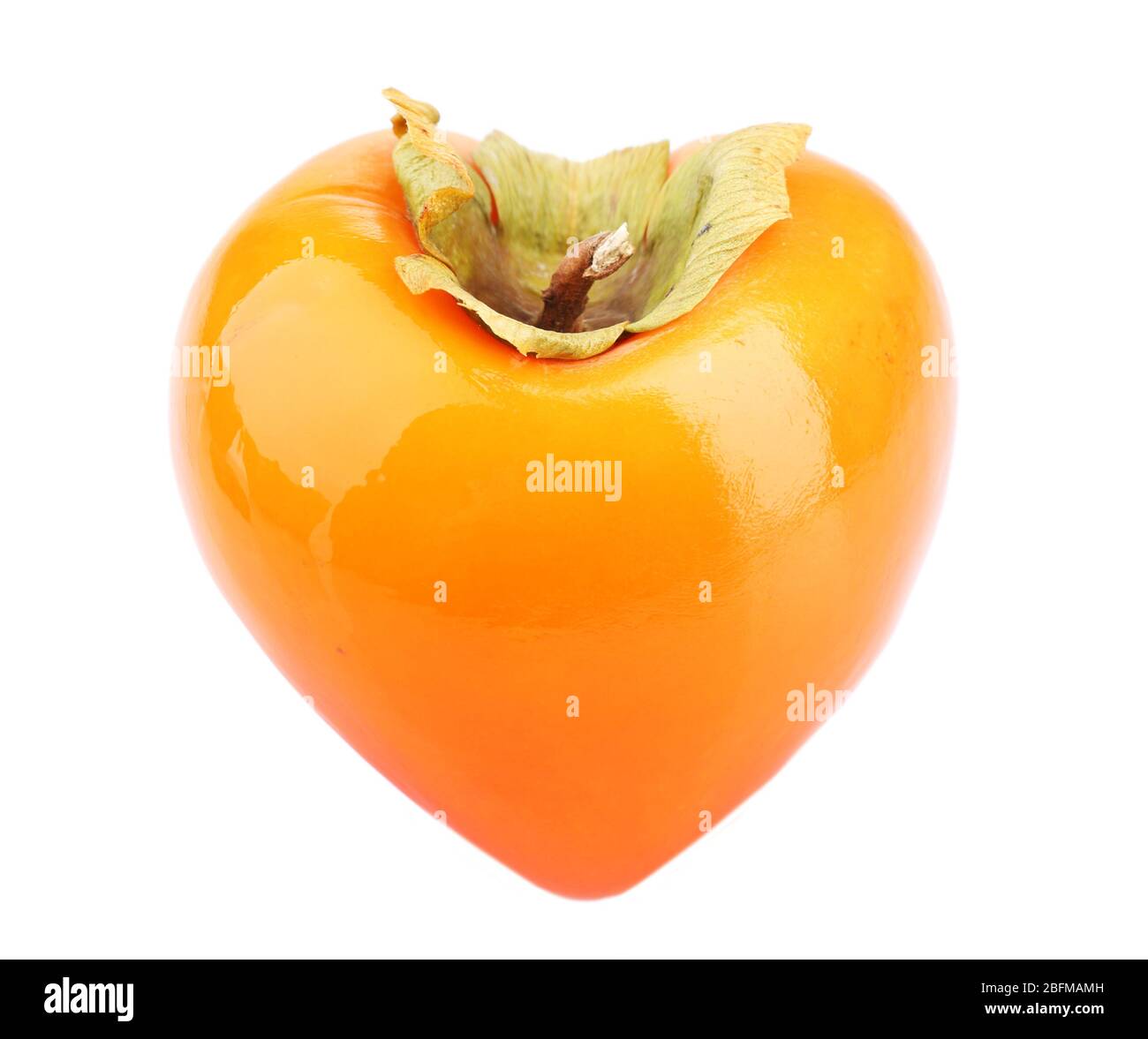 Ripe persimmon in heart shape isolated on white Stock Photo - Alamy