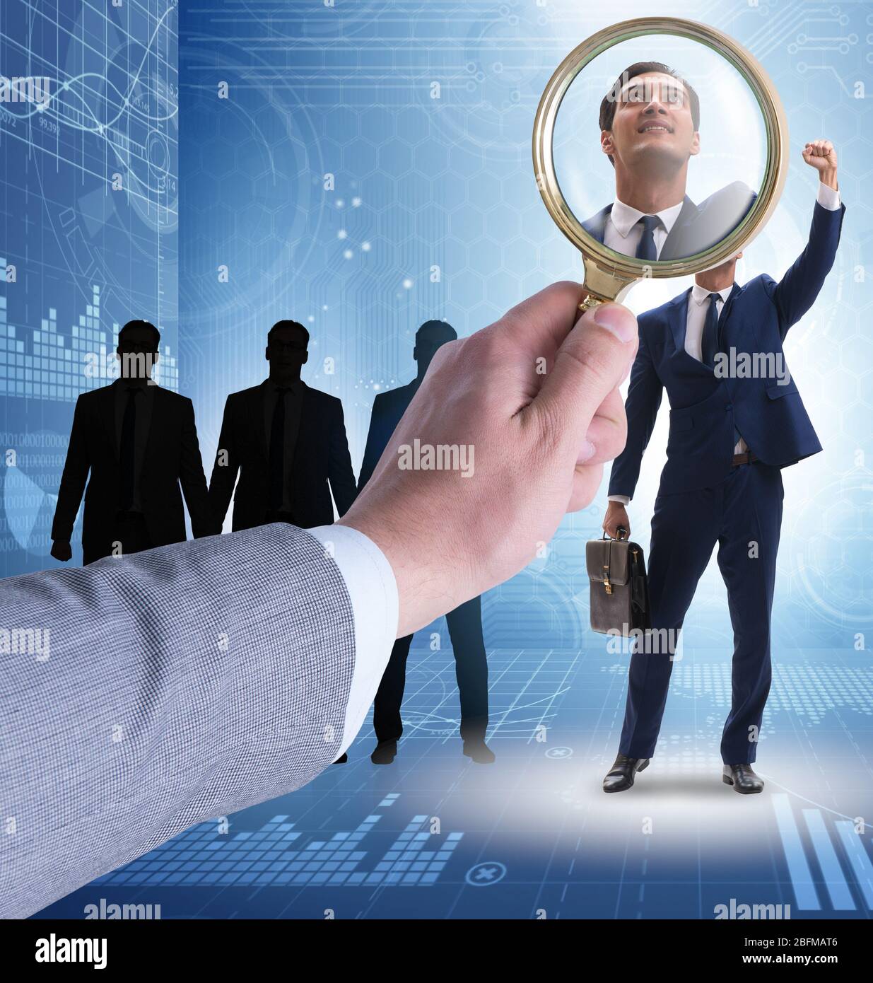 The recruitment and employment concept with selected employee Stock ...