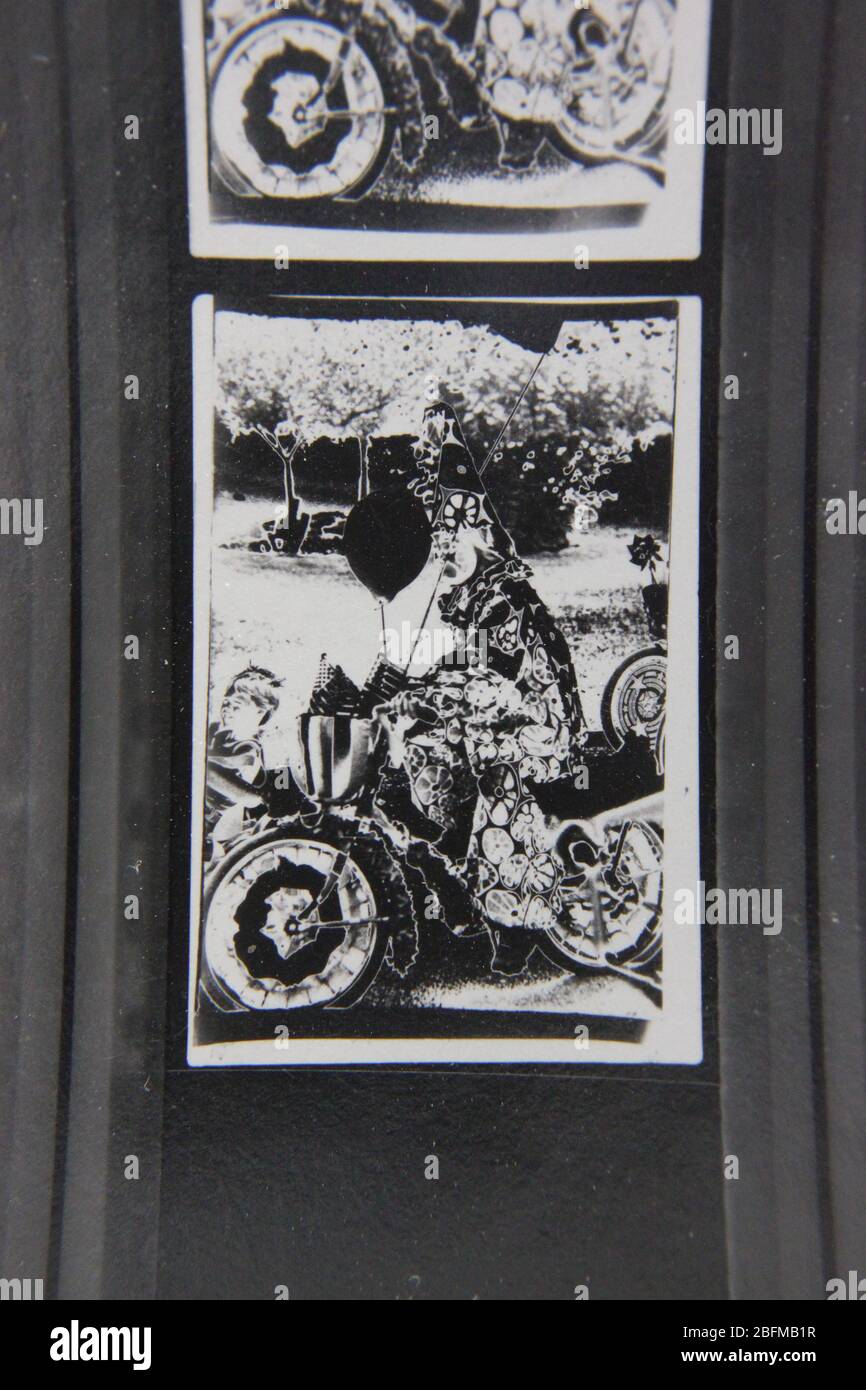 Fine 70s vintage extreme high contrast contact print photography of a ...