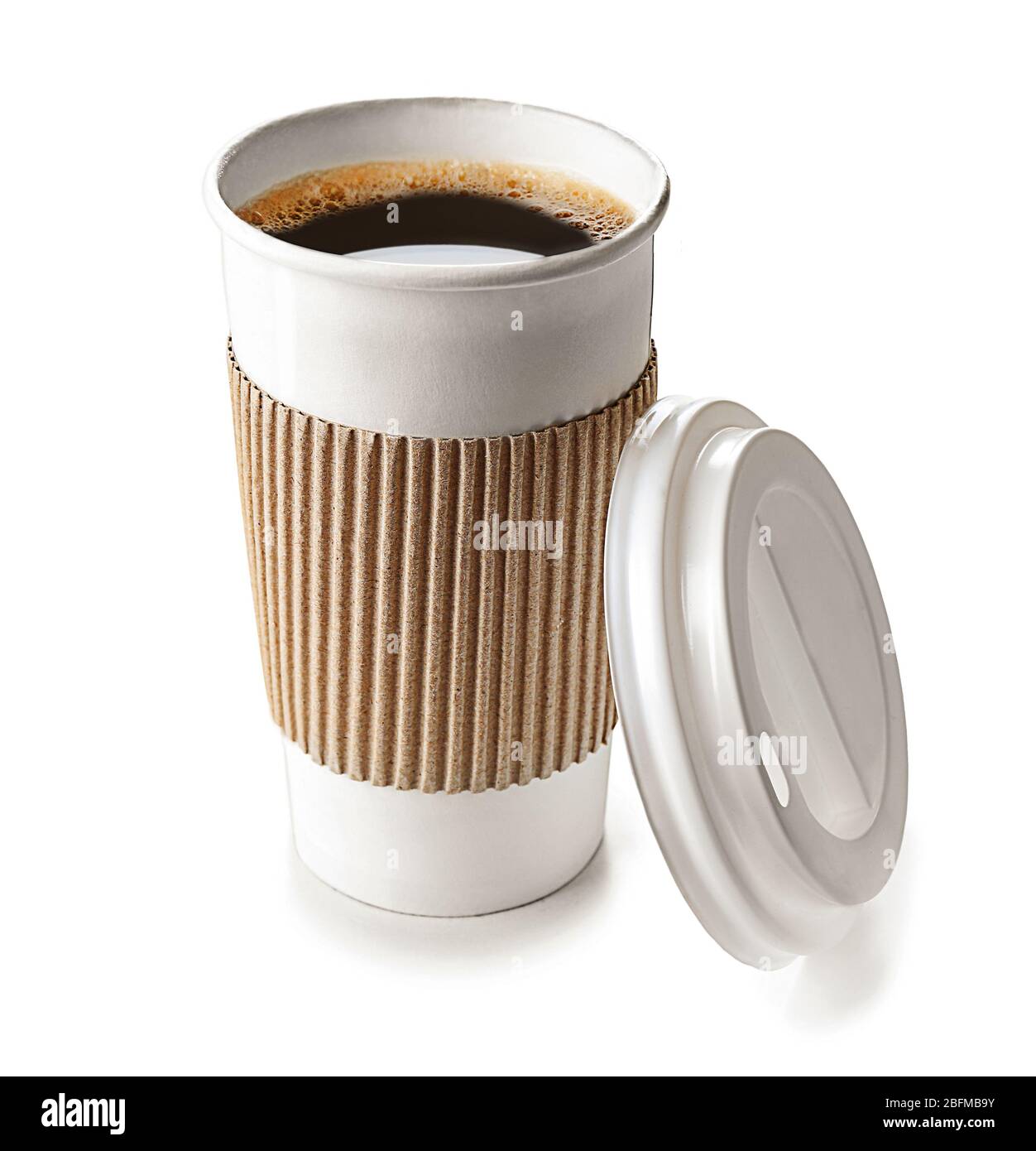 Paper cup of coffee isolated on white Stock Photo - Alamy