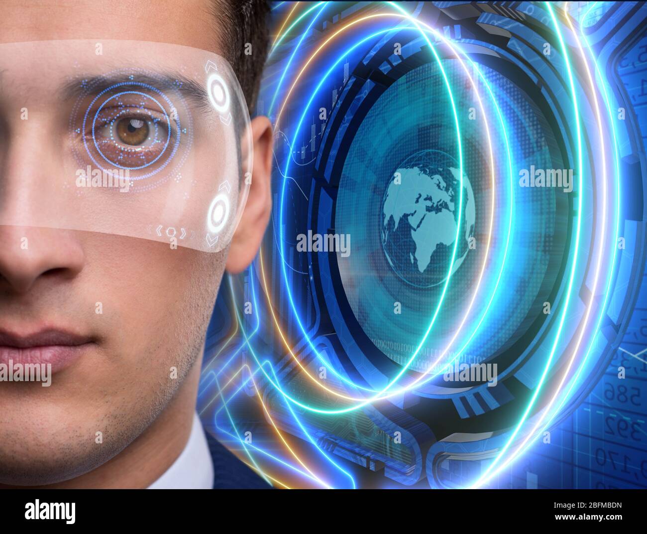 The futuristic vision concept with businessman Stock Photo - Alamy