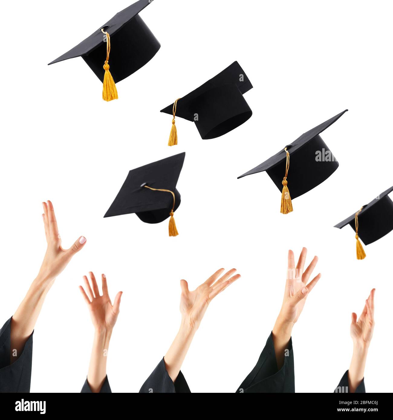 Graduation Cap Throwing Hands High Resolution Stock Photography and ...