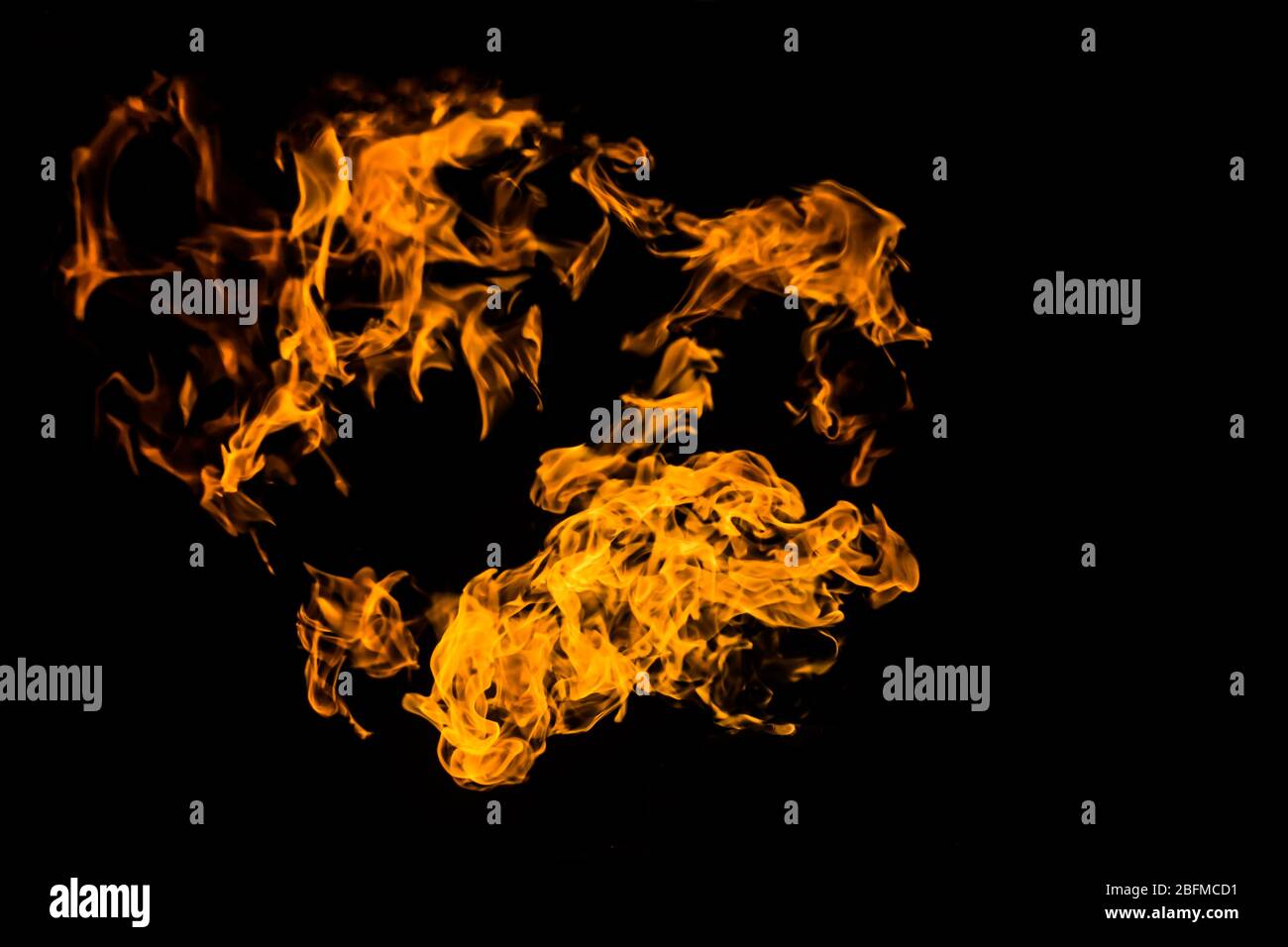 Fire on black background. Fiery patterns. Burning flame. Blazing fire ...