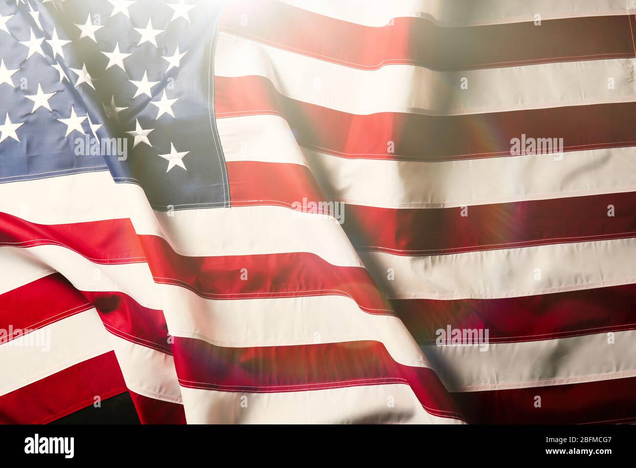 American flag background with sunlight Stock Photo - Alamy