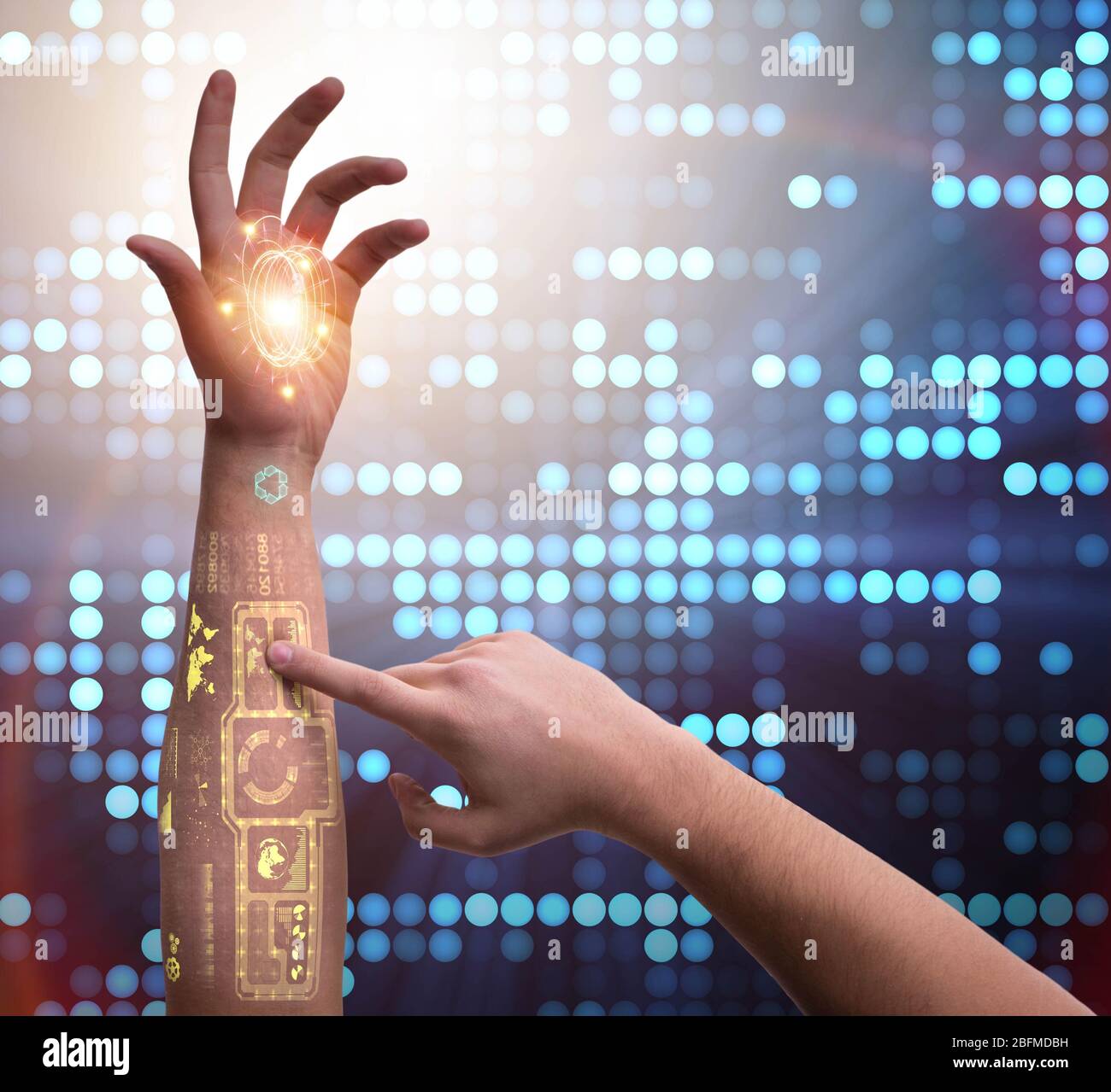 The human robotic hand in futuristic concept Stock Photo - Alamy