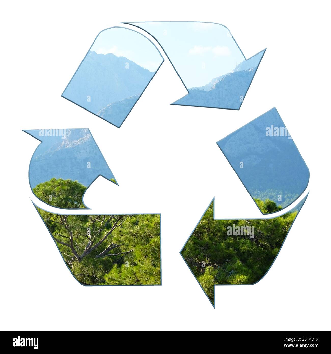Three recycling arrows isolated on white, recycle concept Stock Photo ...
