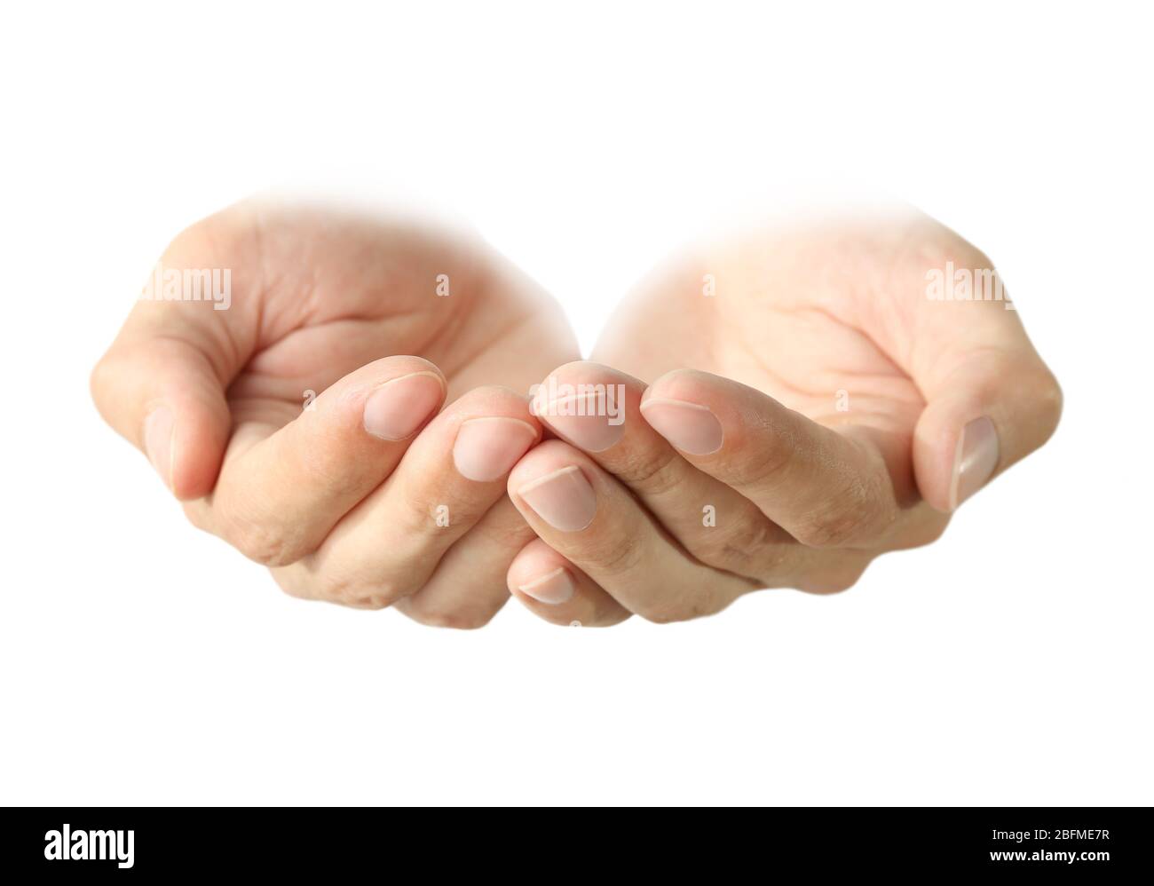 Empty male hands, isolated on white Stock Photo - Alamy