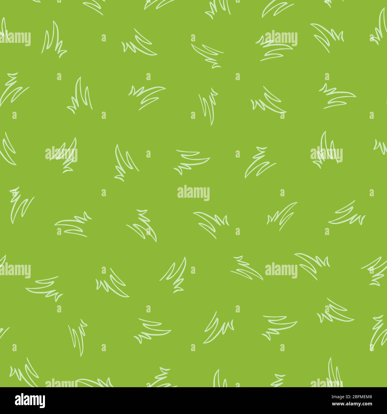 Vector green grass simple doodle repeat pattern. Suitable for textile ...