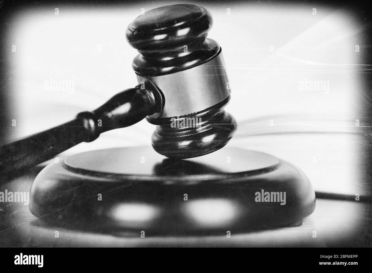 Judges Gavel Black And White