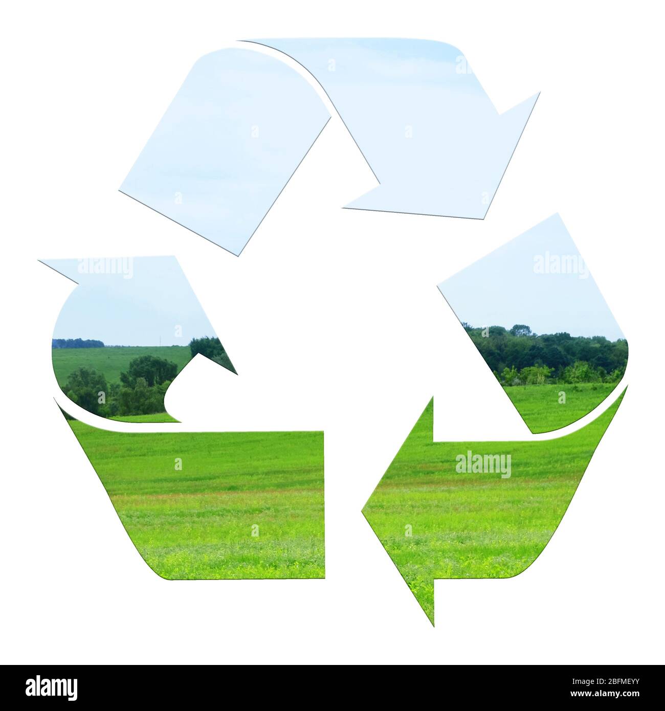 Three recycling arrows isolated on white, recycle concept Stock Photo ...