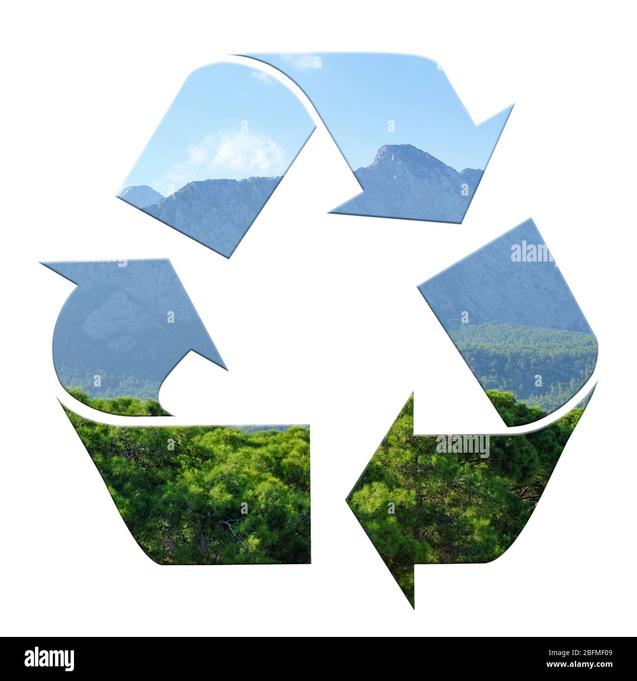 Three recycling arrows isolated on white, recycle concept Stock Photo ...