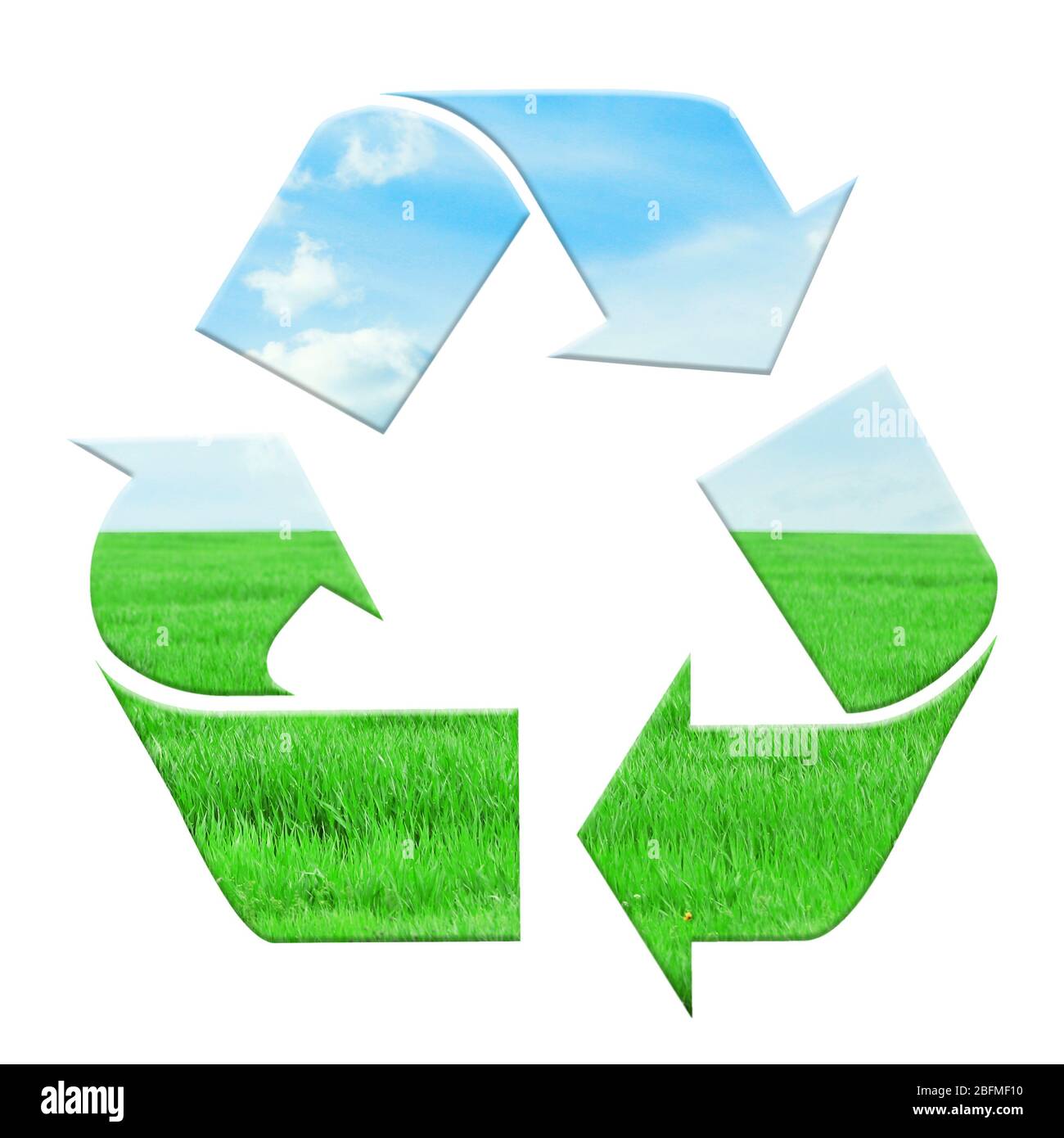 Three recycling arrows isolated on white, recycle concept Stock Photo ...