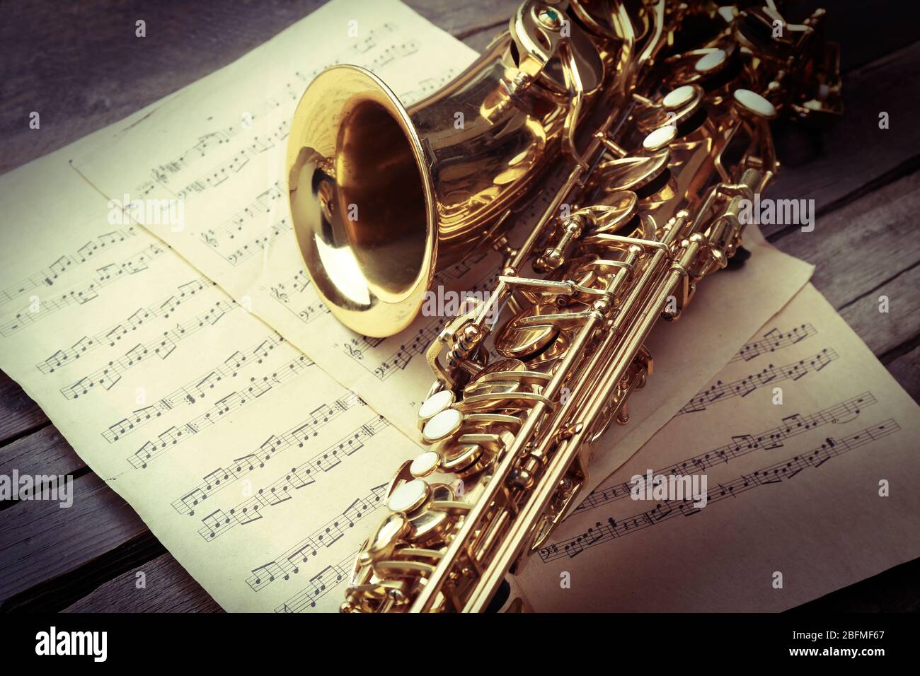 Old saxophone notes musical instrument hi-res stock photography and ...