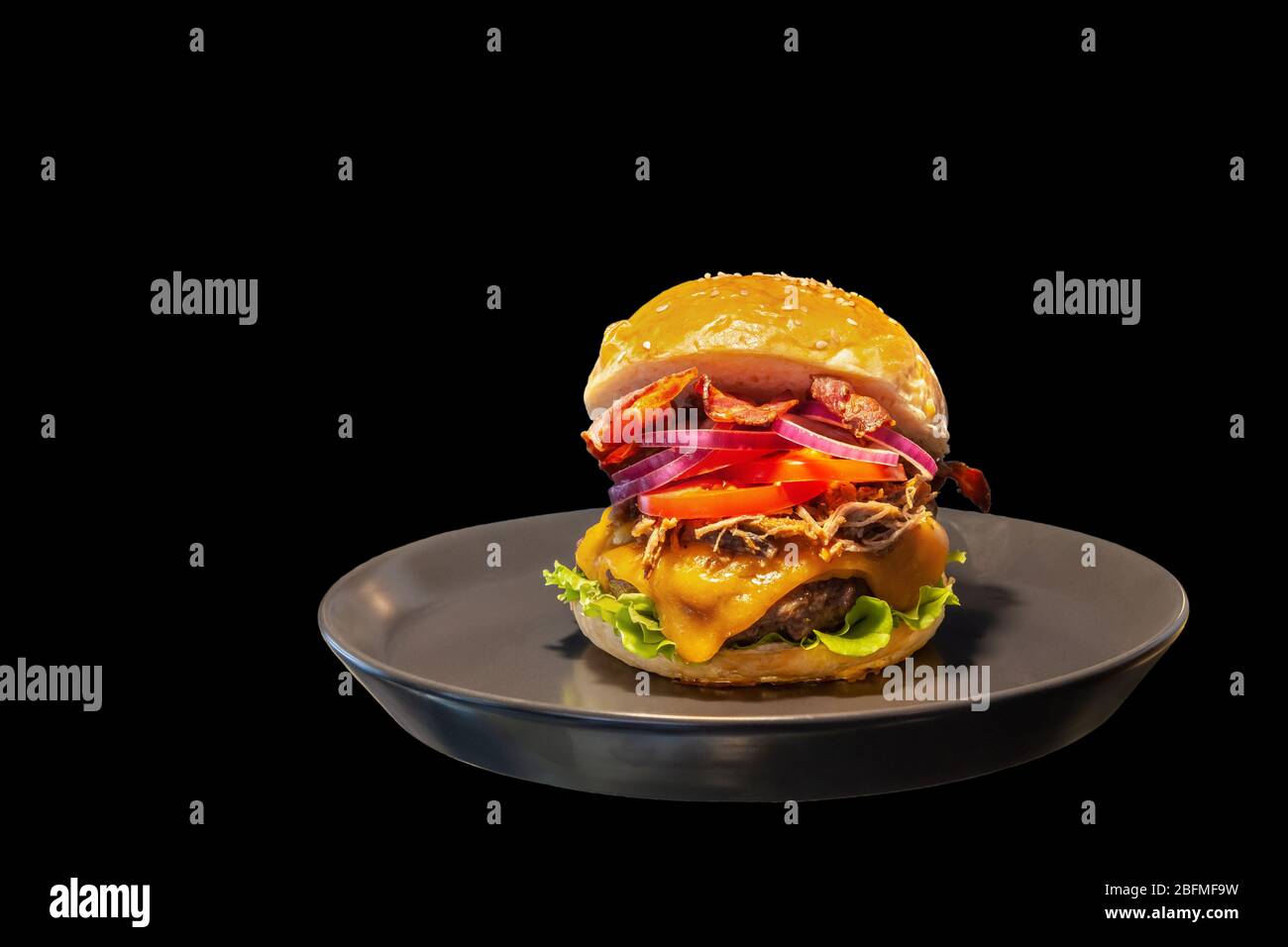 Hamburger fire flame cheeseburger hi-res stock photography and images ...