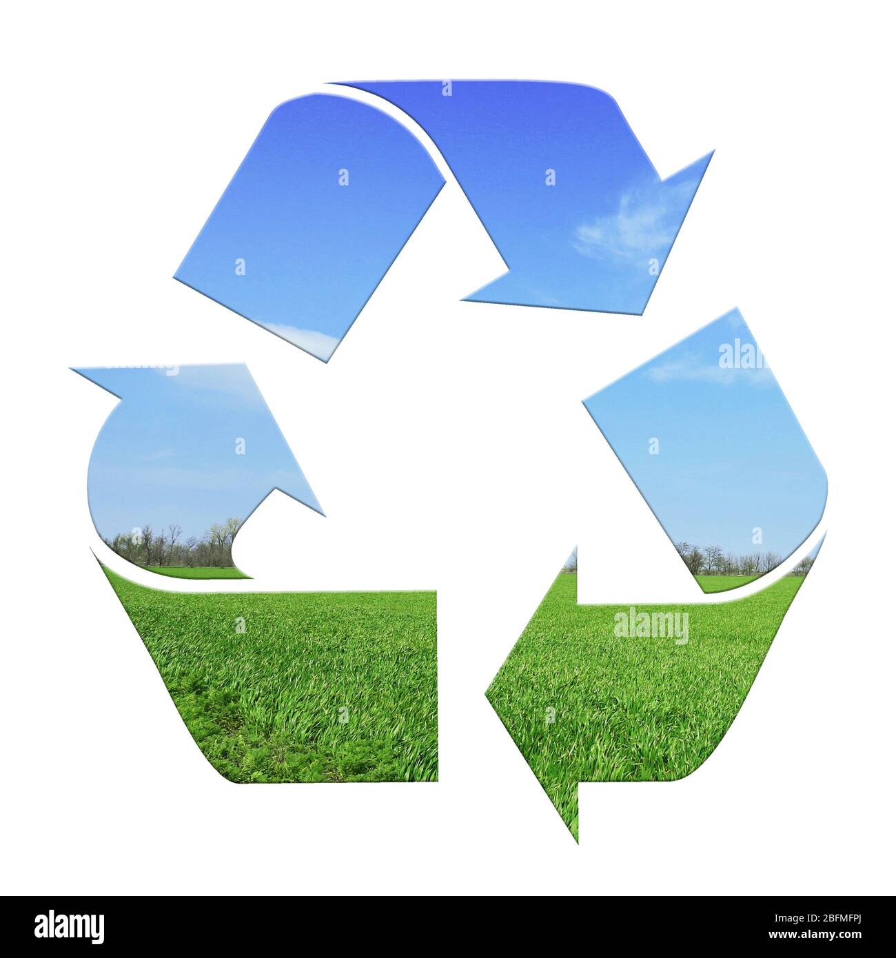 Three recycling arrows isolated on white, recycle concept Stock Photo ...