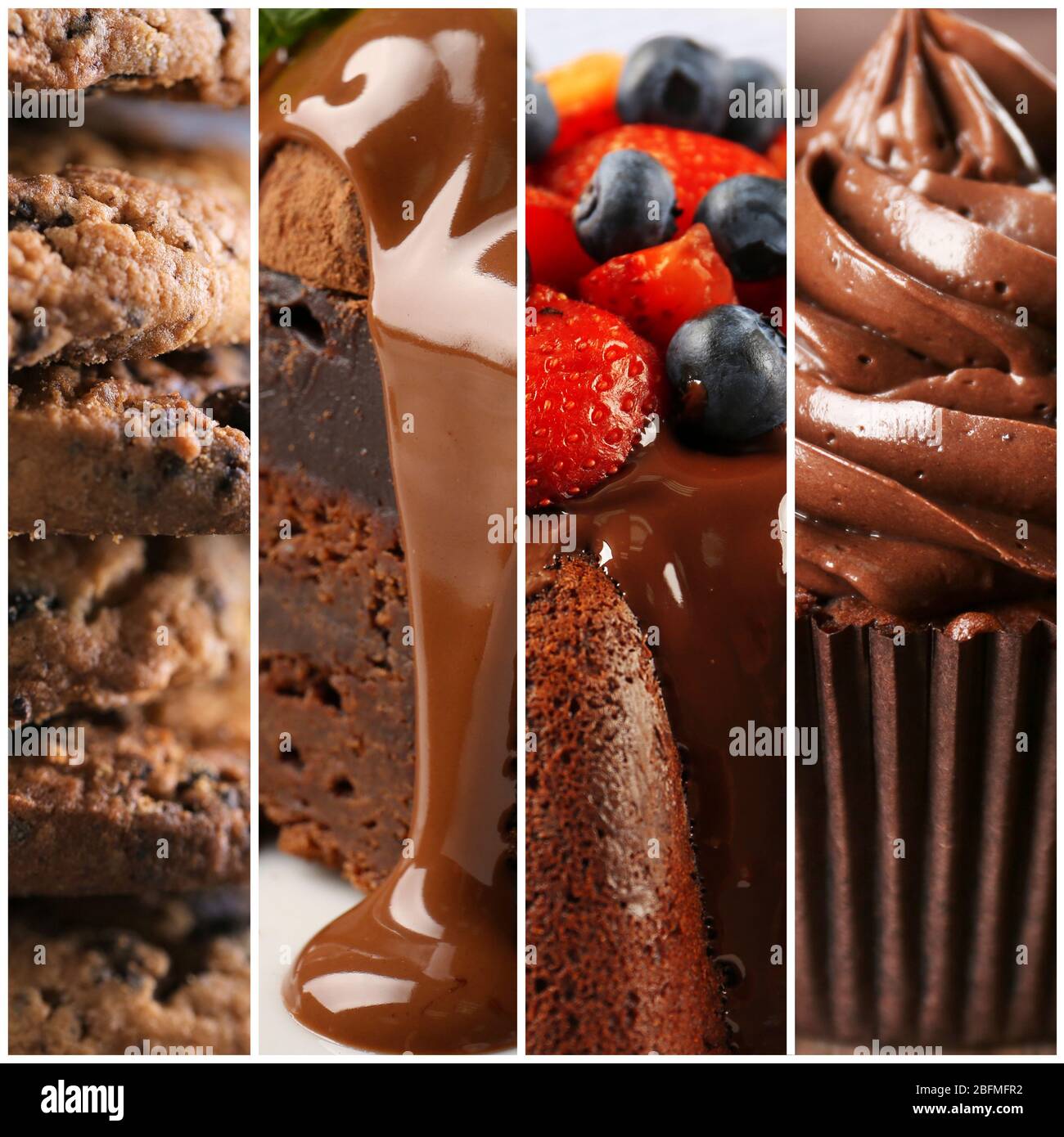 Chocolate cakes. Tasty collage Stock Photo - Alamy
