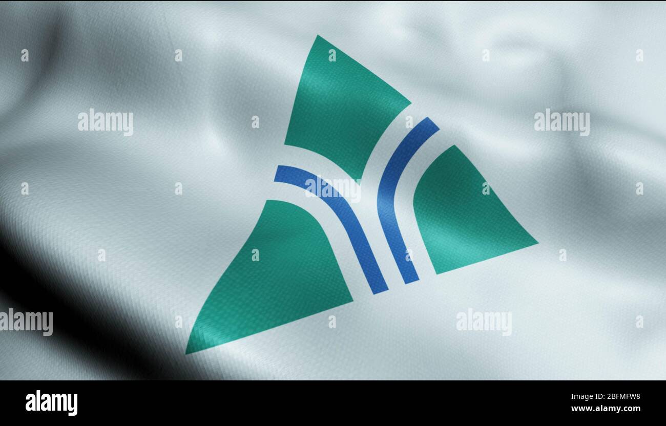 3D Illustration of a waving flag of Yabu (Japan country Stock Photo - Alamy