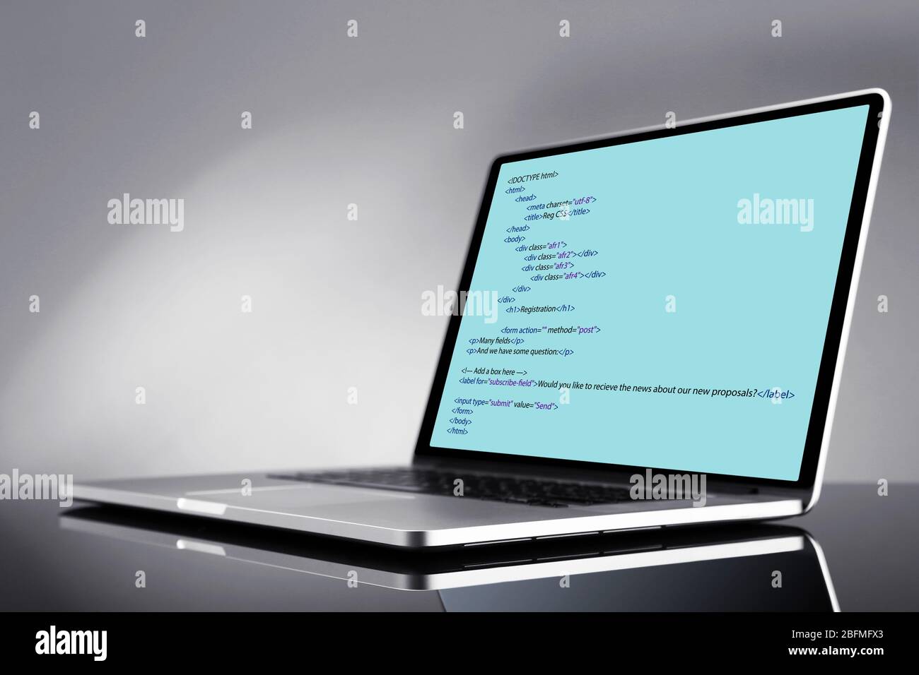 Programming code on laptop monitor Stock Photo - Alamy