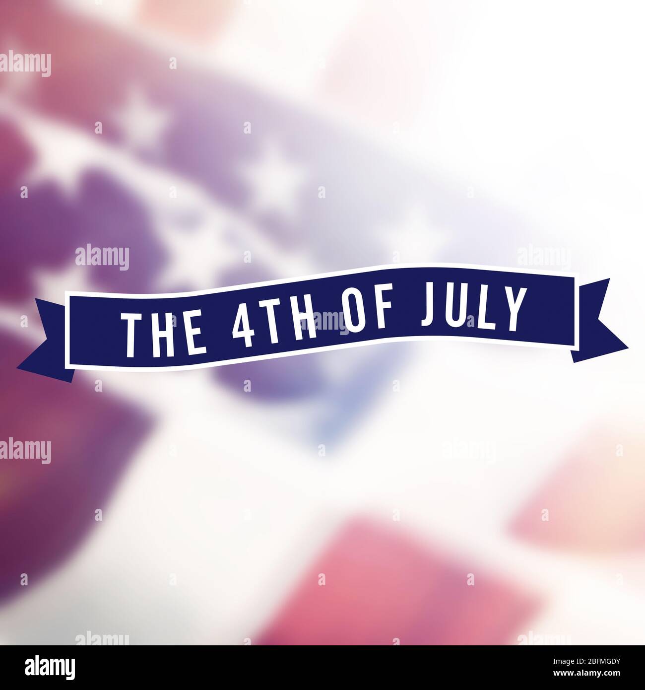 The 4th of July sign on USA flag background Stock Photo - Alamy