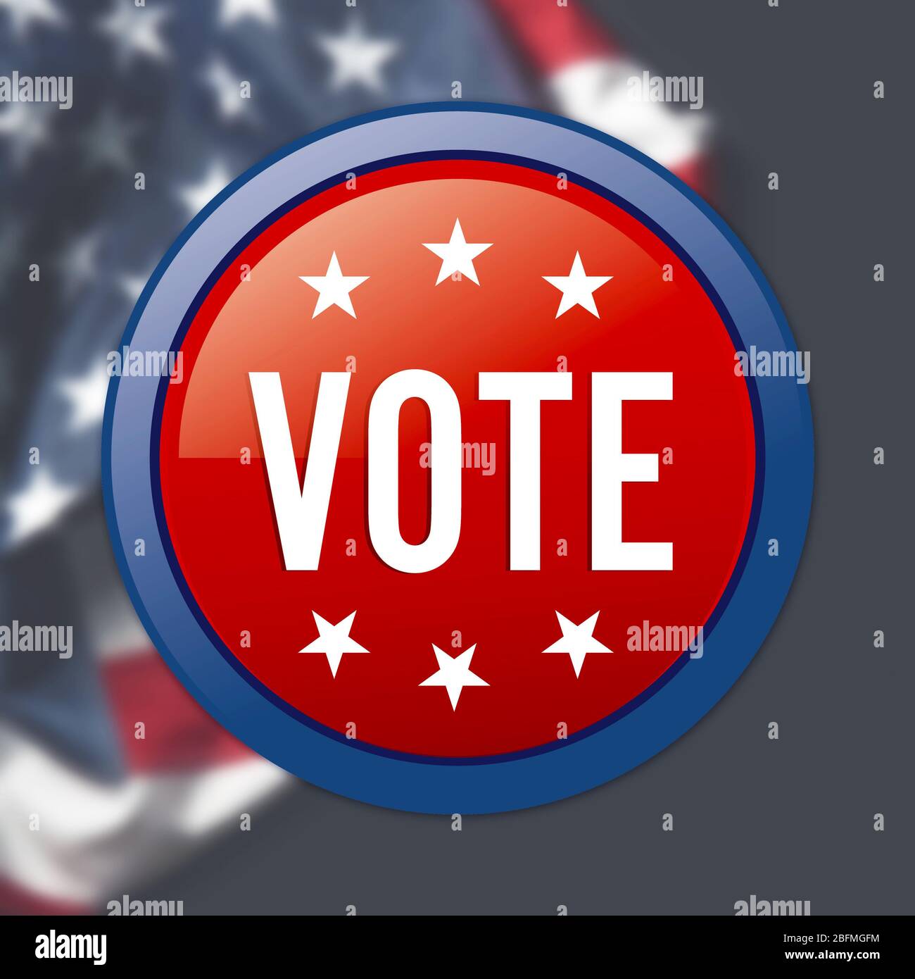 Vote sign on USA flag background Stock Photo - Alamy