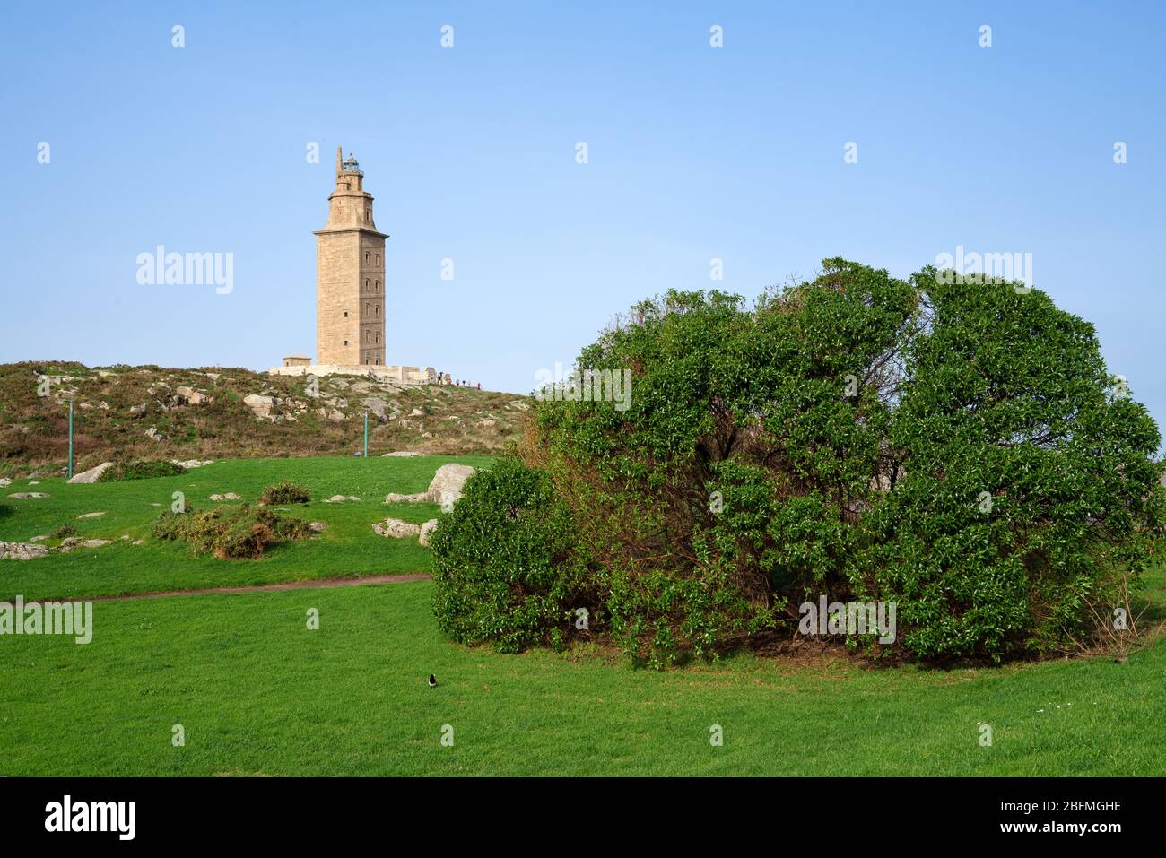 Historic roman lighthouse Torre de Hercules, landmark of A Coruna ...