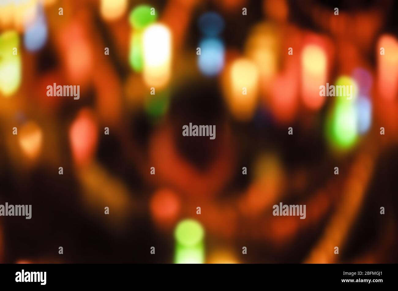 Blurred background of night bokeh concert. Stage lights on concert ...