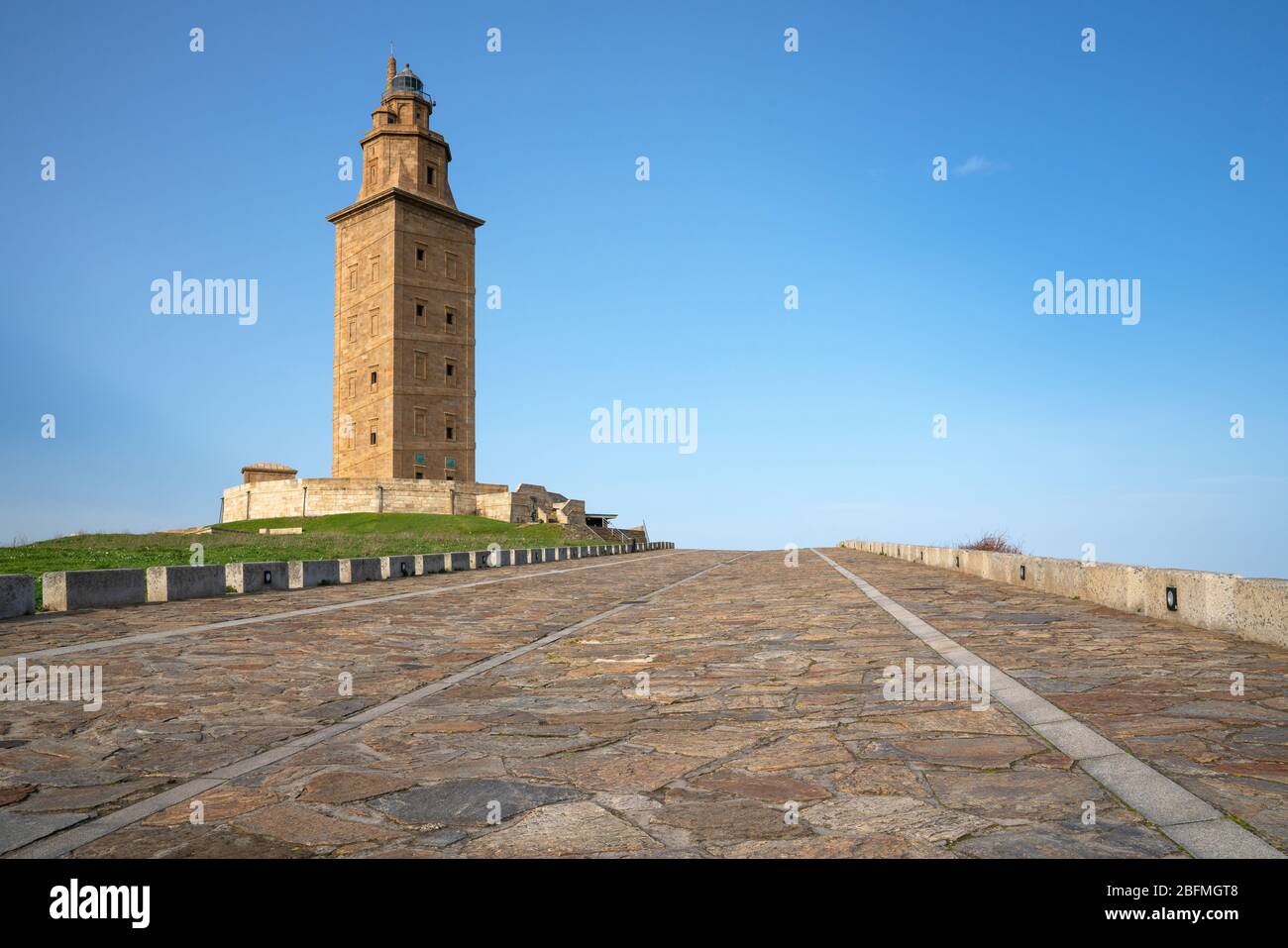 Historic roman lighthouse Torre de Hercules, landmark of A Coruna ...