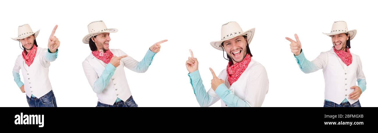 The cowboy isolated on the white background Stock Photo - Alamy
