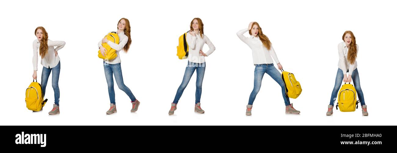 The young student isolated on white Stock Photo - Alamy