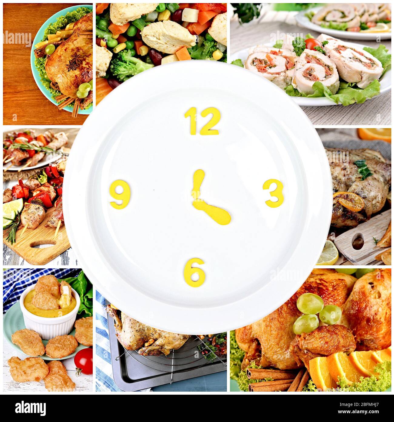 Food clock. Healthy food concept Stock Photo - Alamy
