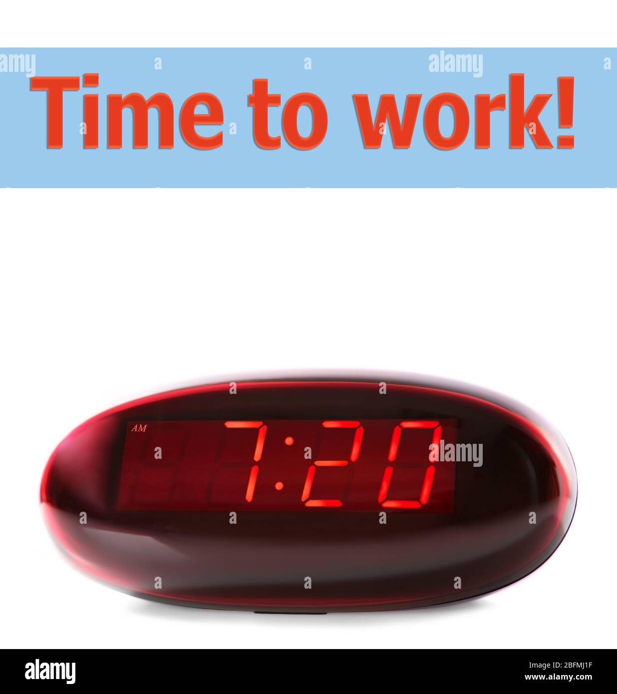 Digital clock showing 7:20 o'clock isolated on white Stock Photo - Alamy