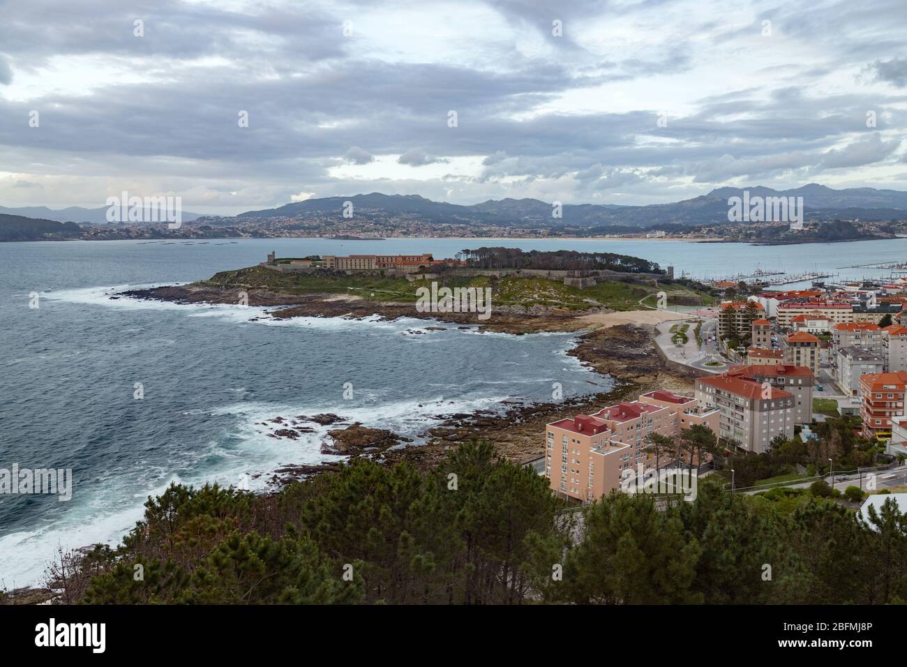 Partial view of Bayona, city of Galicia, Spain Stock Photo - Alamy