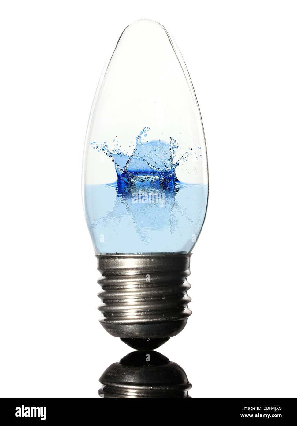 Light bulb with water spalsh isolated on white Stock Photo - Alamy