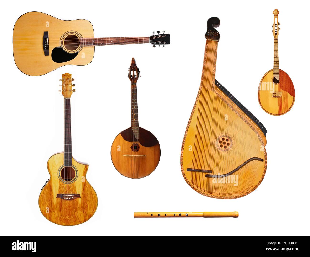 Collage of musical instruments isolated on white Stock Photo - Alamy