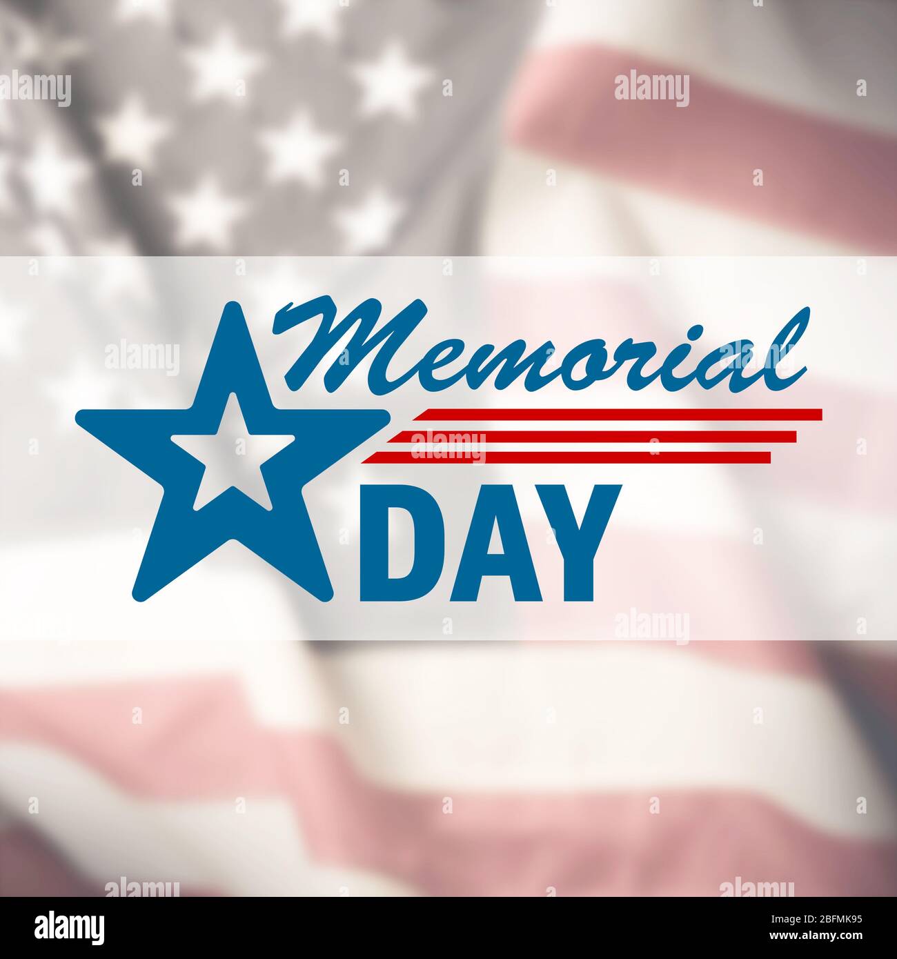 Memorial Day sign on USA flag background Stock Photo - Alamy
