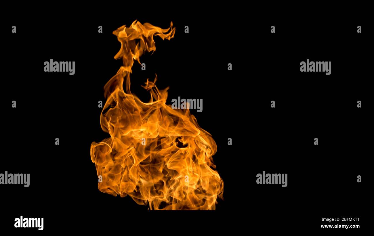 Fire on black background. Fiery patterns. Burning flame. Blazing fire ...