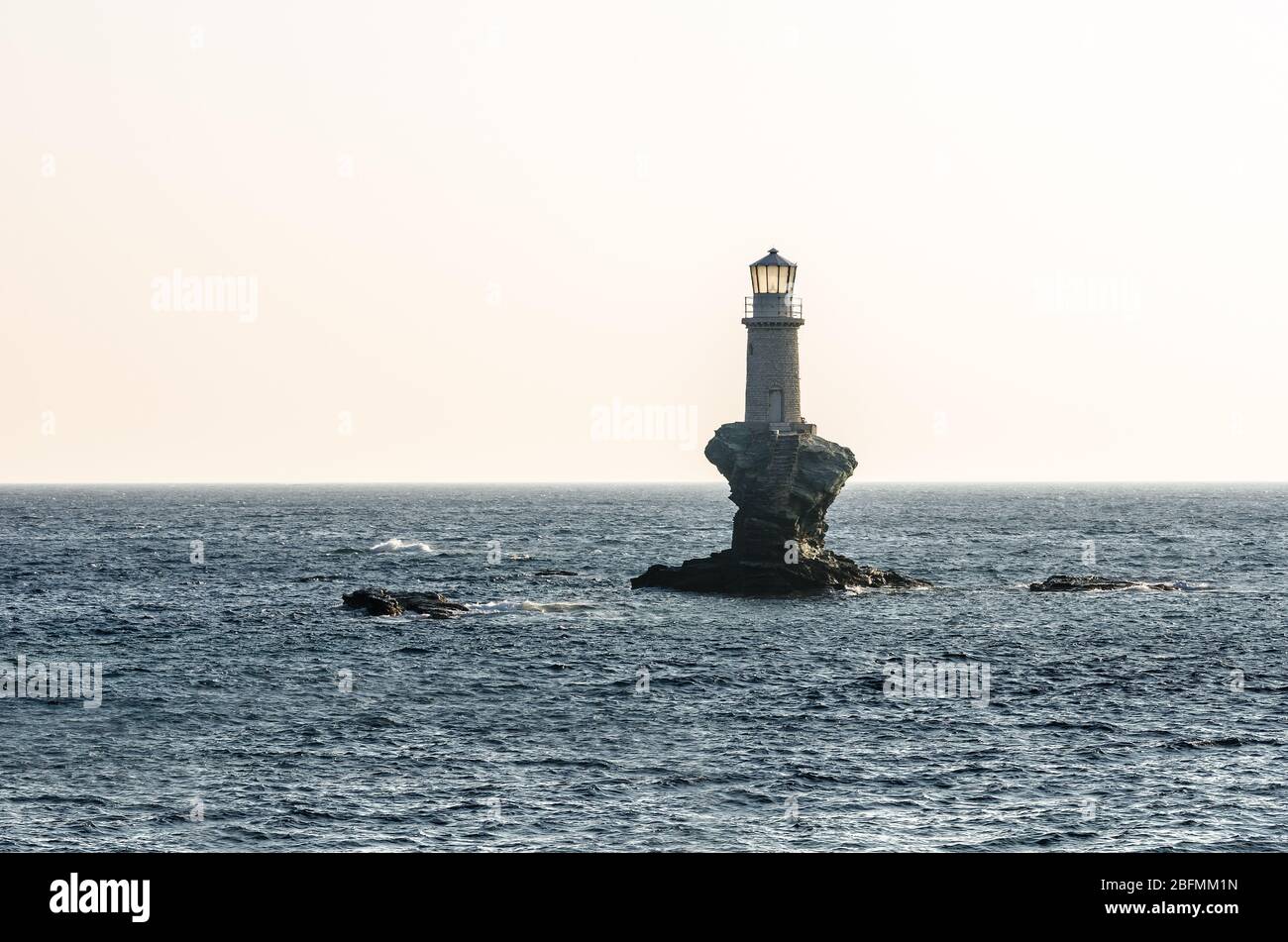 Tourlitis lighthouse, Andros, Cyclades, Greece Stock Photo - Alamy