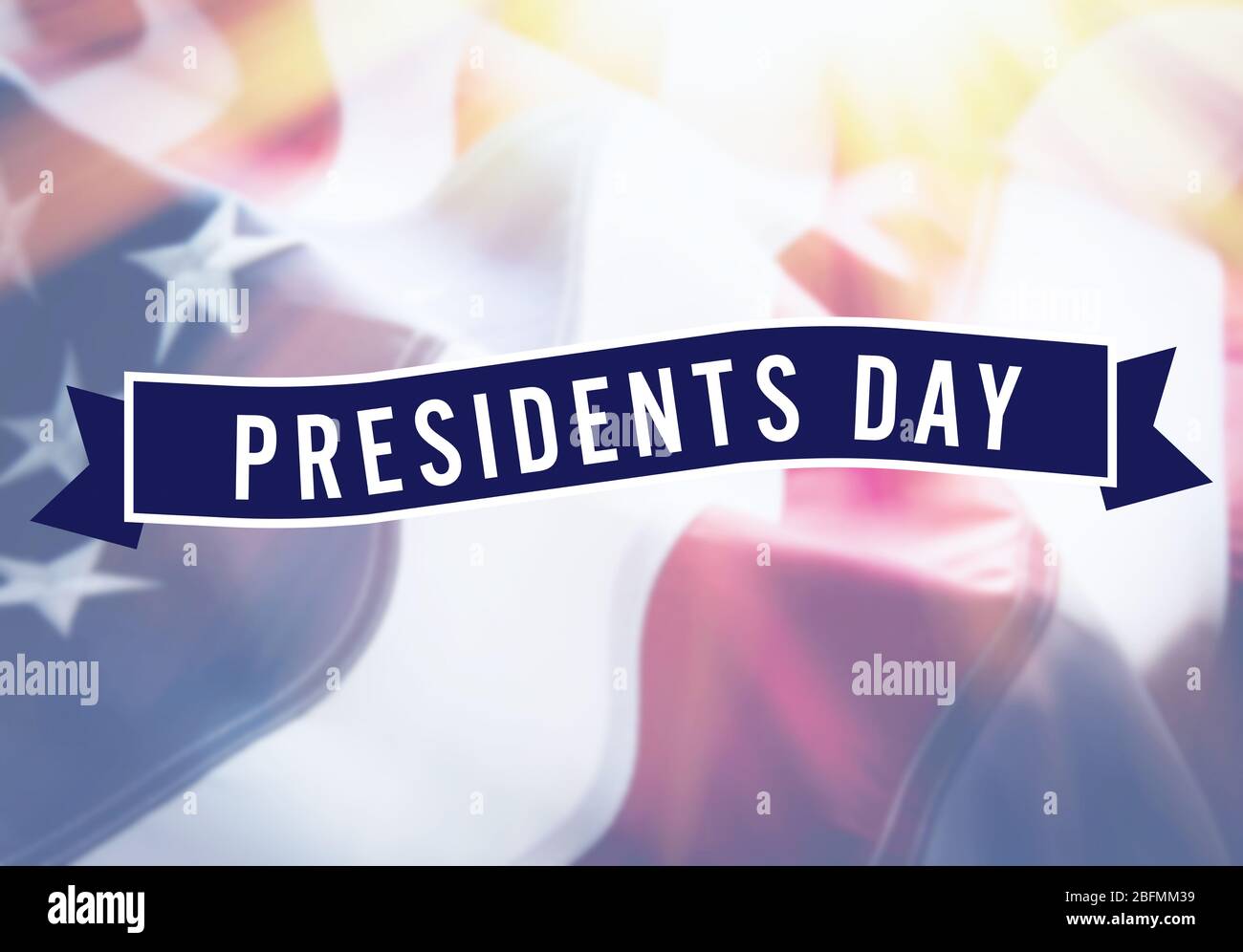 Presidents Day sign on USA flag background Stock Photo - Alamy