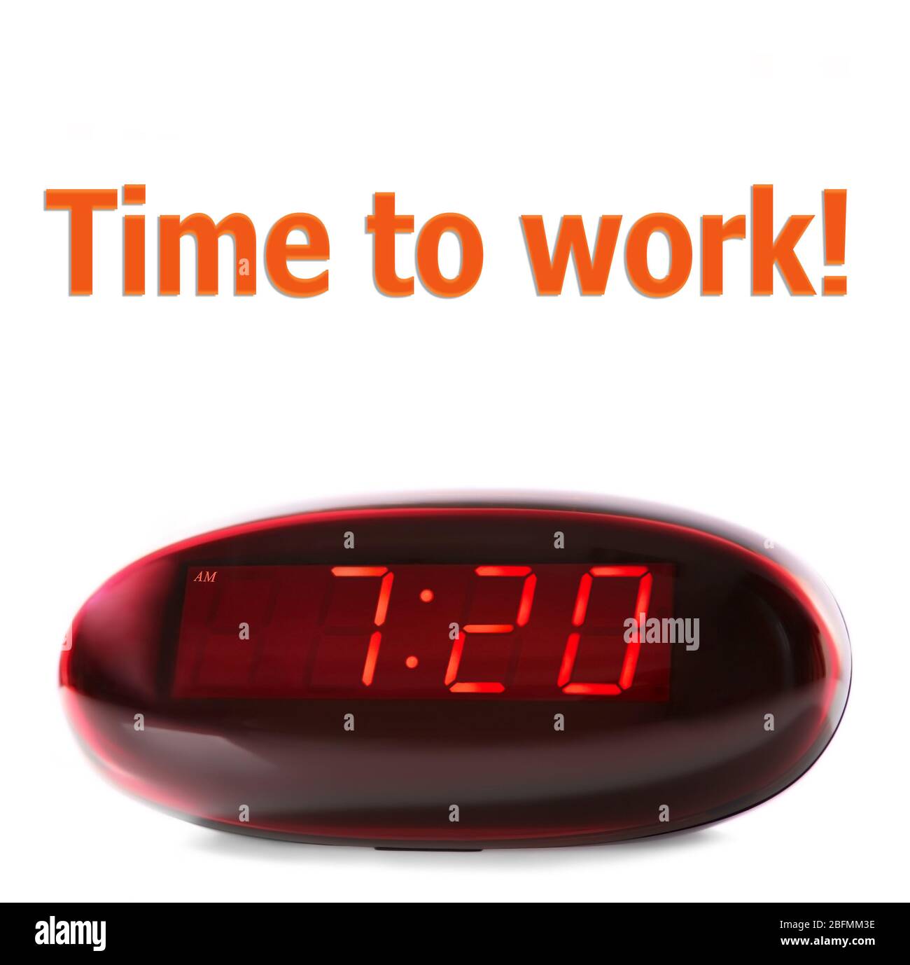 Digital clock showing 7:20 o'clock isolated on white Stock Photo - Alamy
