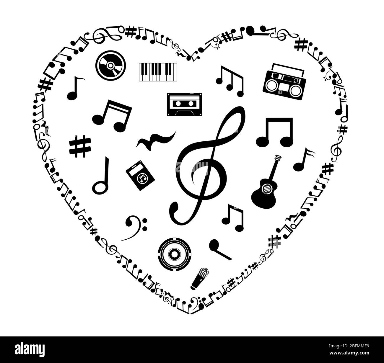 Music Note Heart Design