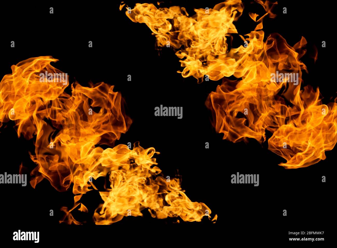 Fire on black background. Fiery patterns. Burning flame. Blazing fire ...
