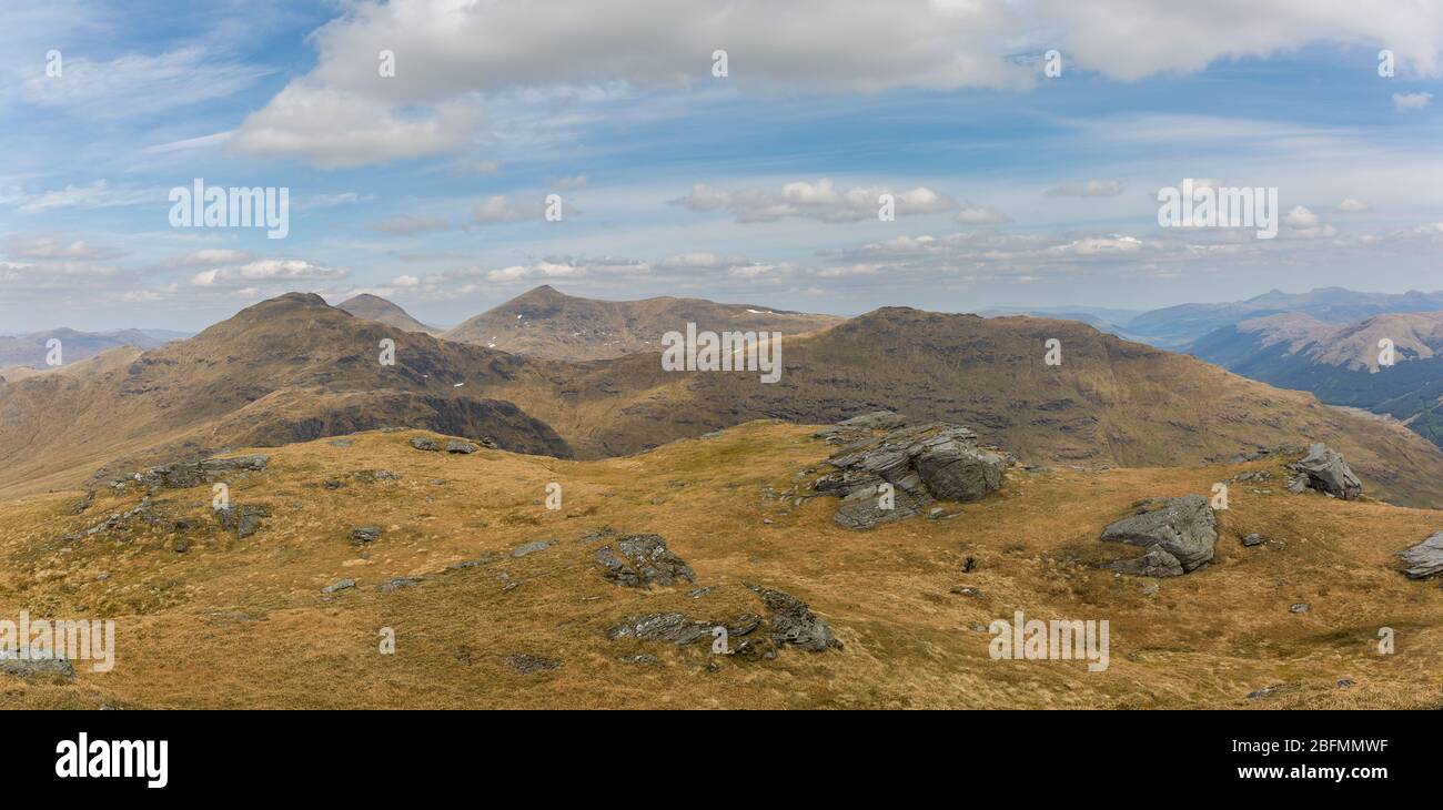 View from Beinn a Chroin Back ground peaks Ben More and Stob Binnein ...