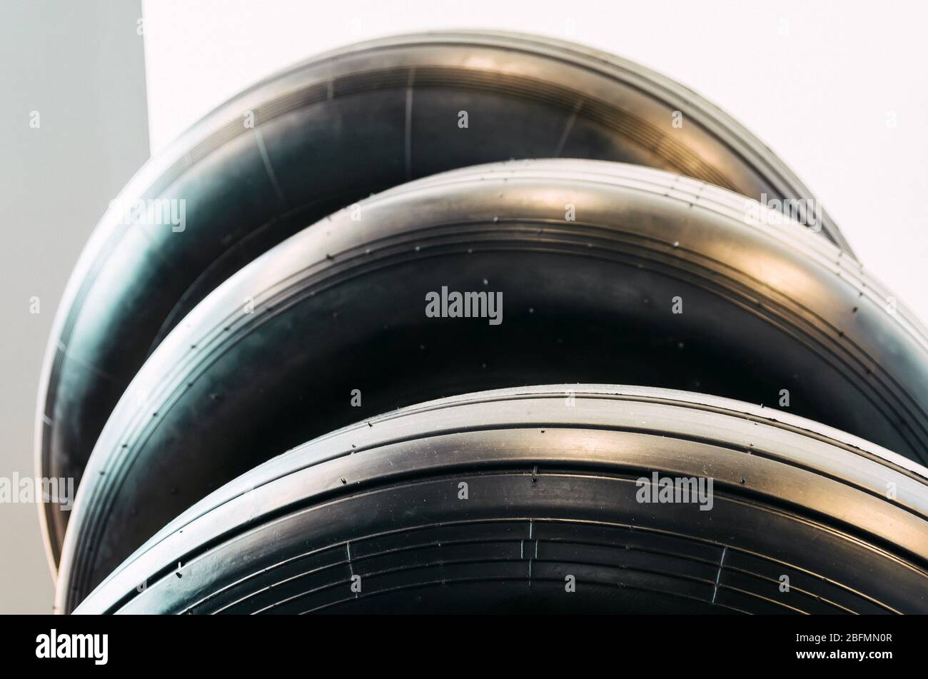 Wheels rubber tire for aircraft exhibited in series Stock Photo - Alamy