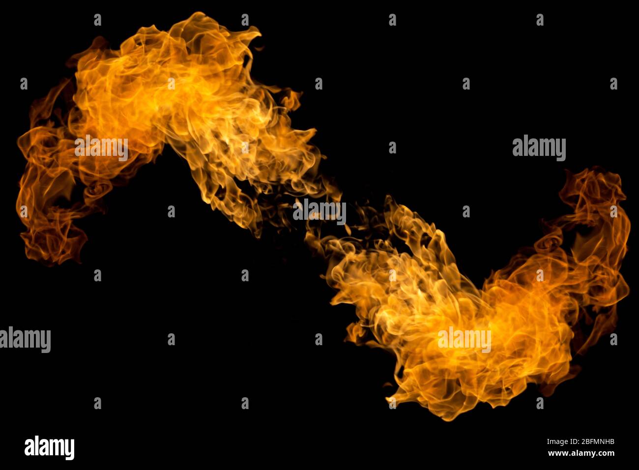 Fire patterns. Flames on a black background. Fiery patterns. Burning ...