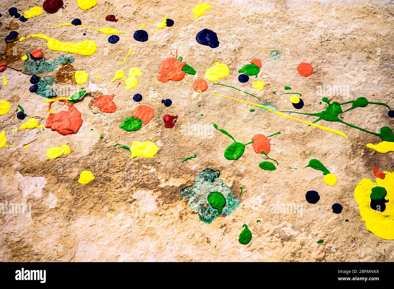 Small painted spots on the wall close up Stock Photo - Alamy
