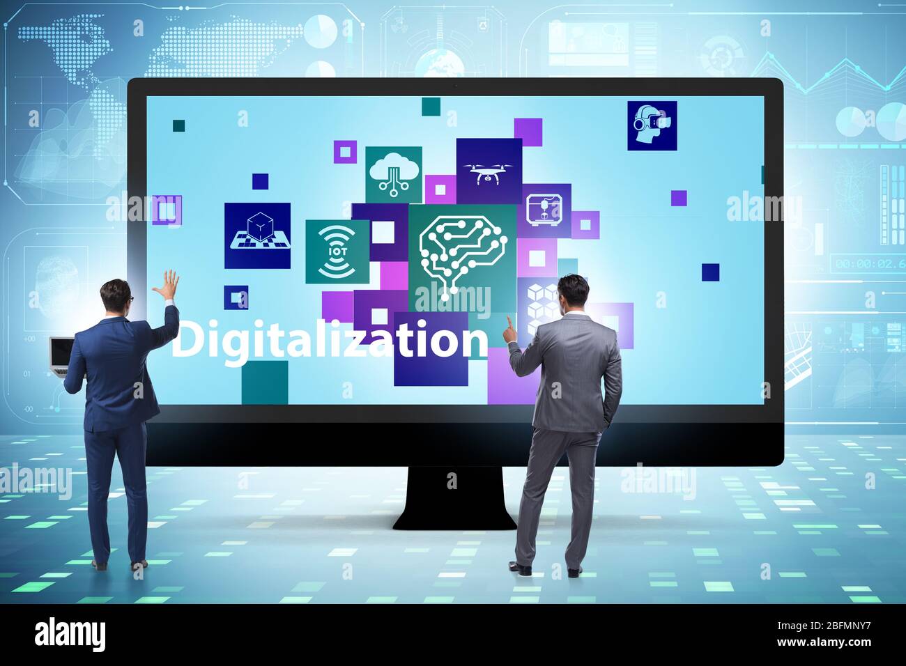 The digital transformation and digitalization technology concept Stock ...